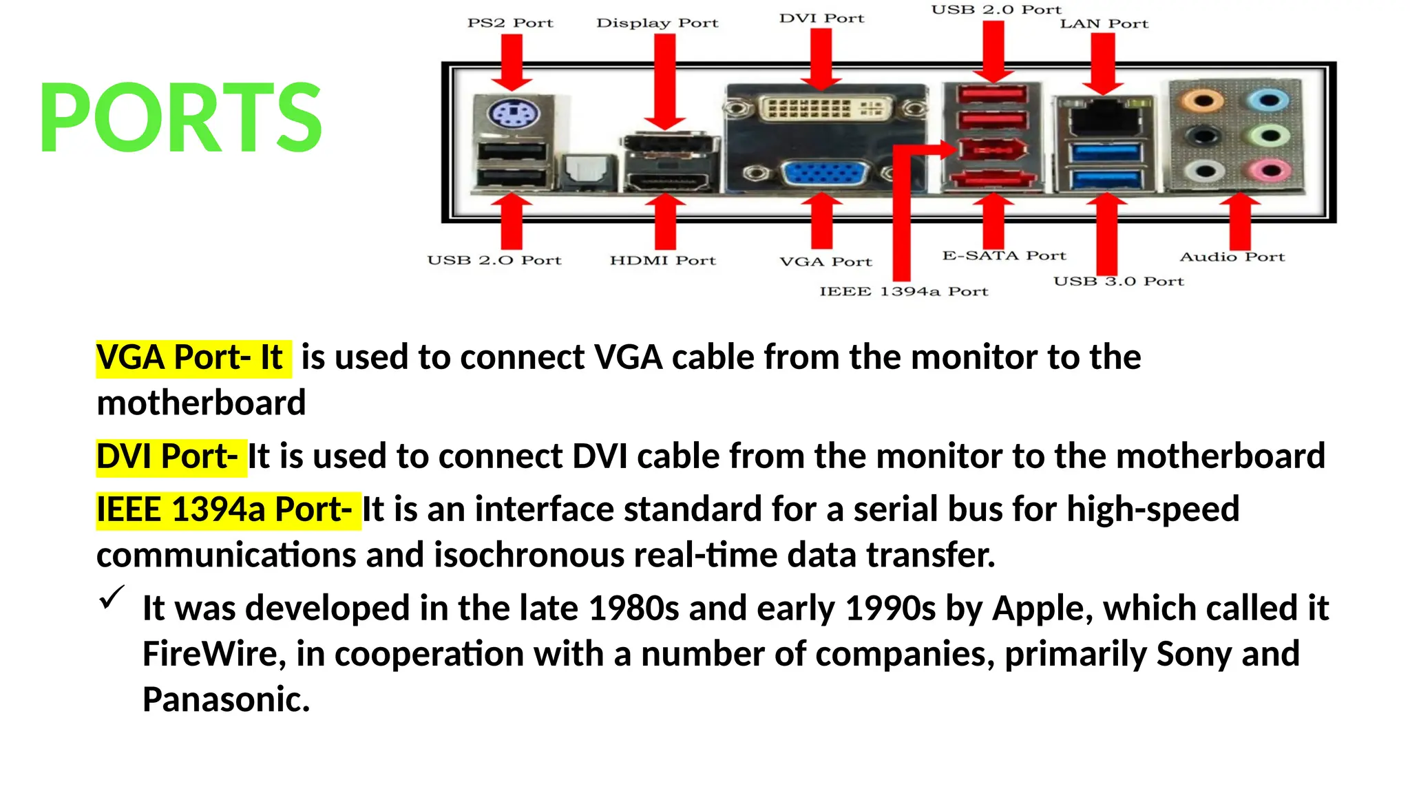 Parts of the motherboard and types of computers | PPTX