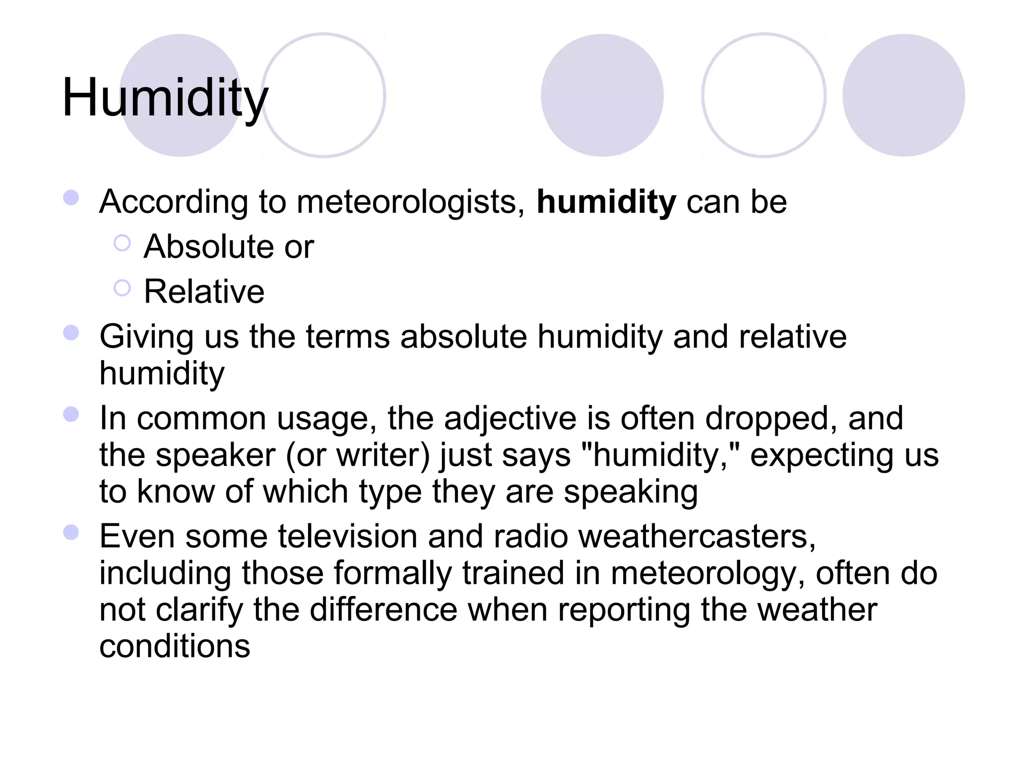 Module 2 air and humidity intro | PPT