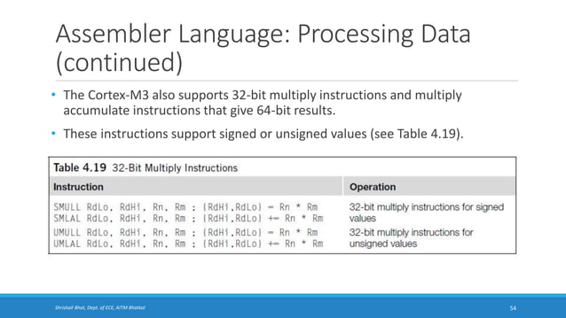 Embedded Systems (18EC62) - ARM Cortex-M3 Instruction Set and ...
