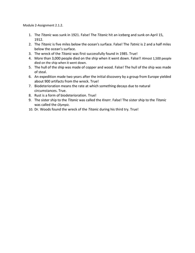 Module 2 assignment 2.1.2. | DOCX | Cruises | Travel Type