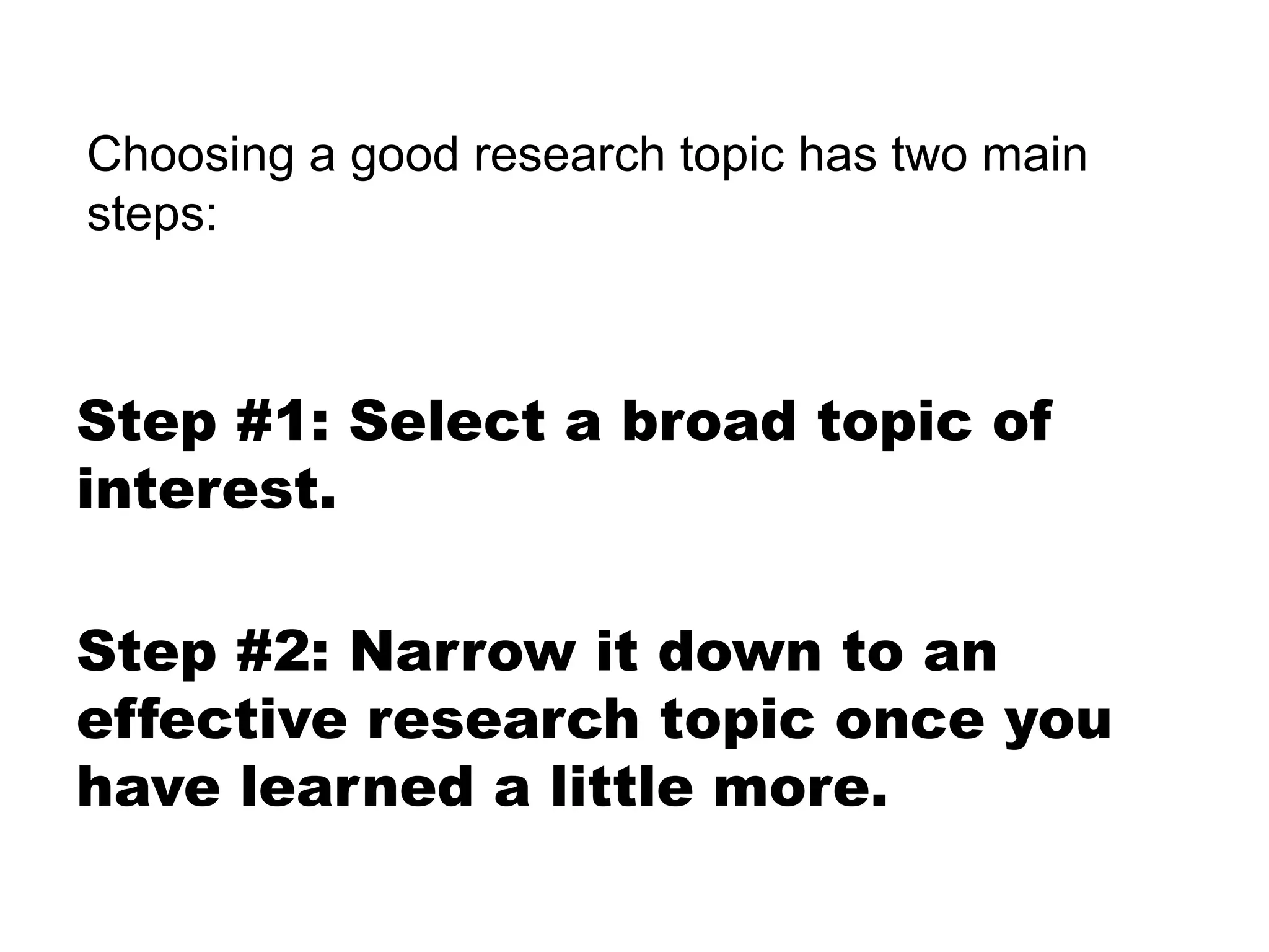 Choosing a Research Topic | PPTX