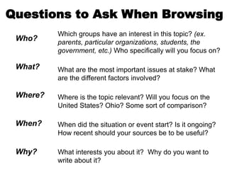 Choosing a Research Topic | PPTX