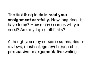 Choosing a Research Topic | PPTX