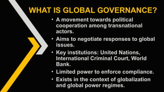 CONTEMPORARY WORLD: THE STRUCTURES OF GLOBALIZATION, GLOBAL GOVERNANCE ...