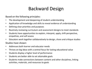 Situated Cognition, the Immersive Learning Environment & Backwards Design | PPTX | Education