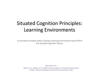 Situated Cognition, the Immersive Learning Environment & Backwards Design | PPTX | Education