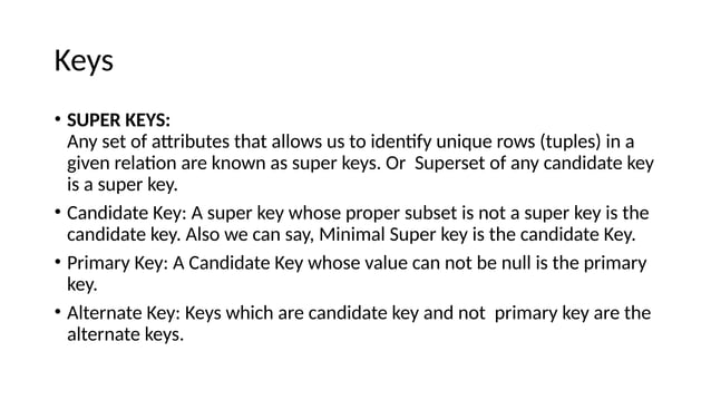 DBMS - Relational Model, Relational Table | PPT