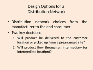 Design of Distribution Networks in Supply Chain | PPTX