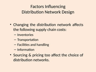 Design of Distribution Networks in Supply Chain | PPTX