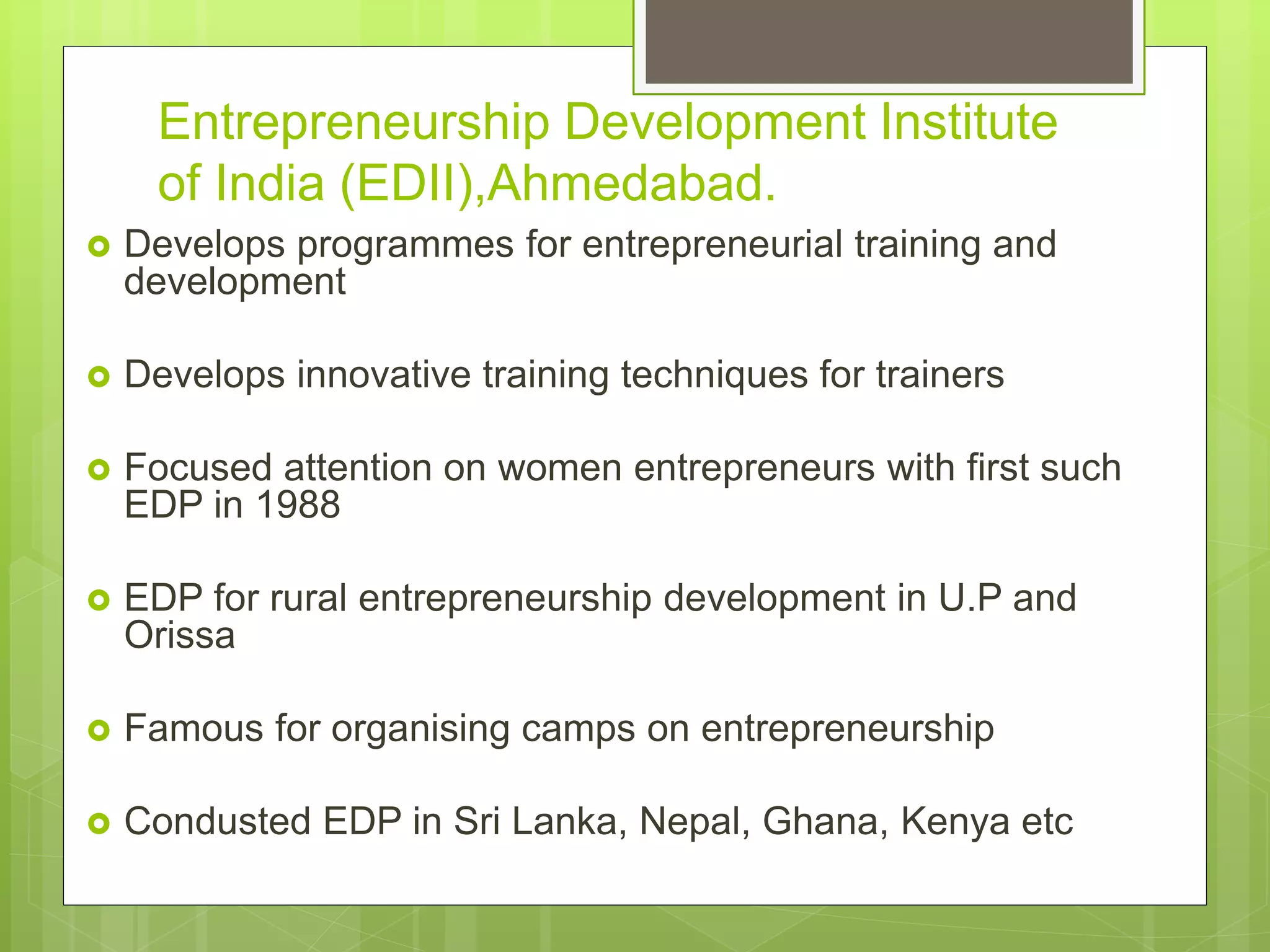 Entrepreneurship development in india | PPTX