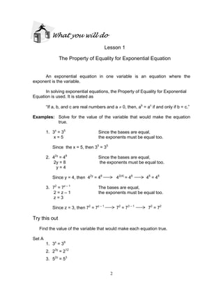 Module 2 exponential functions | PDF