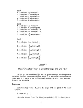 Module 2 linear functions | PDF