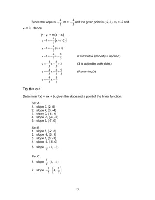 Module 2 linear functions | PDF