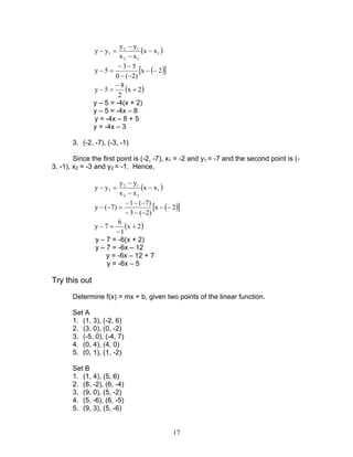 Module 2 linear functions | PDF