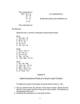 Module 2 linear functions | PDF