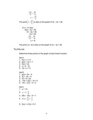 Module 2 linear functions | PDF