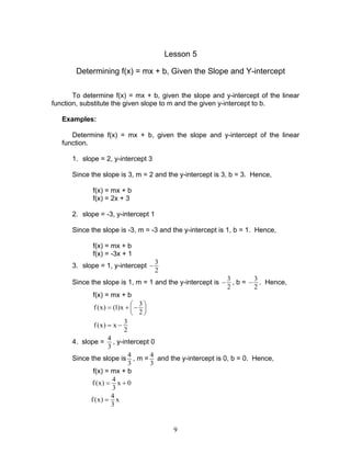 Module 2 linear functions | PDF