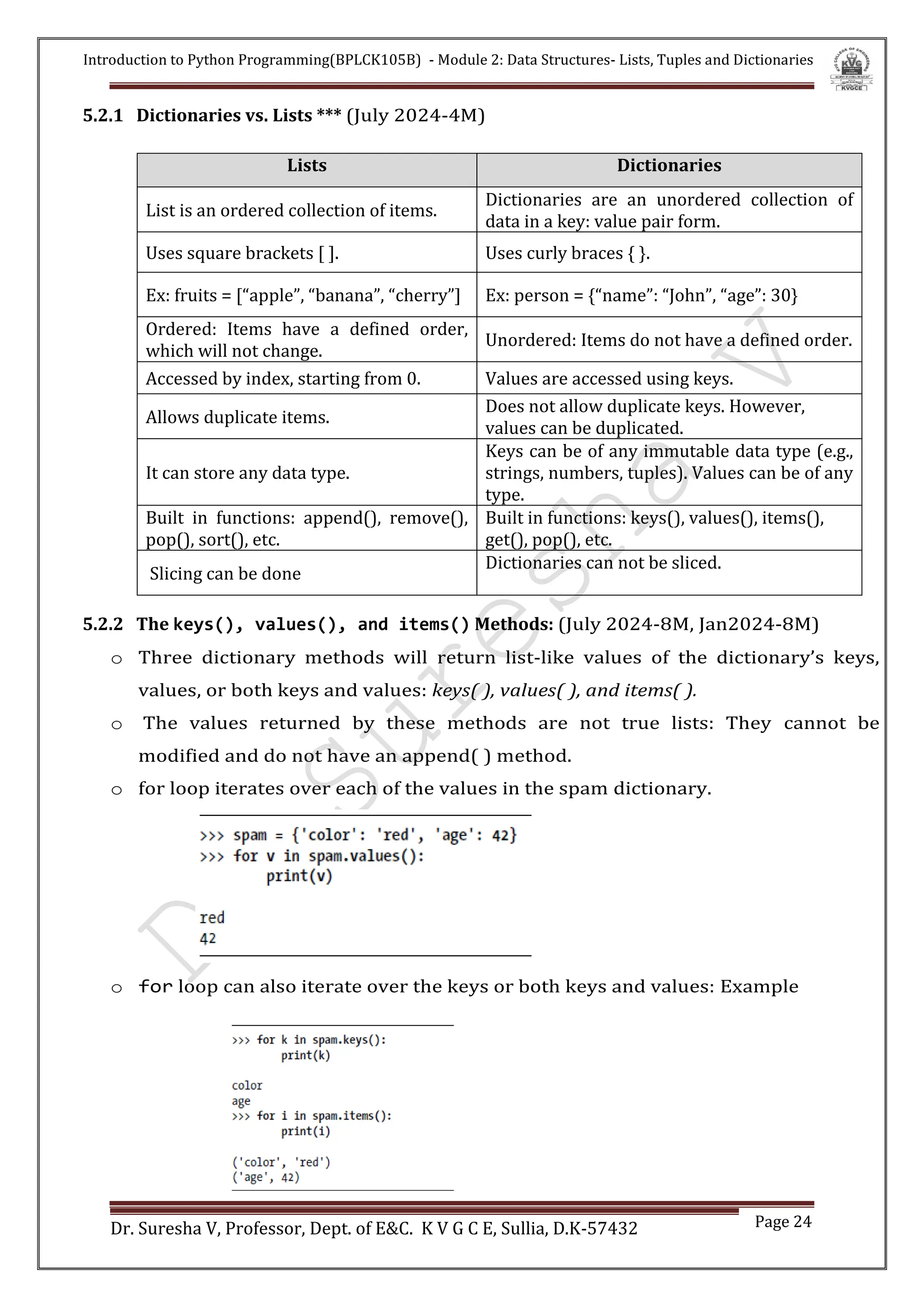 Module 2-Lists,Tuple and Dictionary Final by Dr.SV (1).pdf