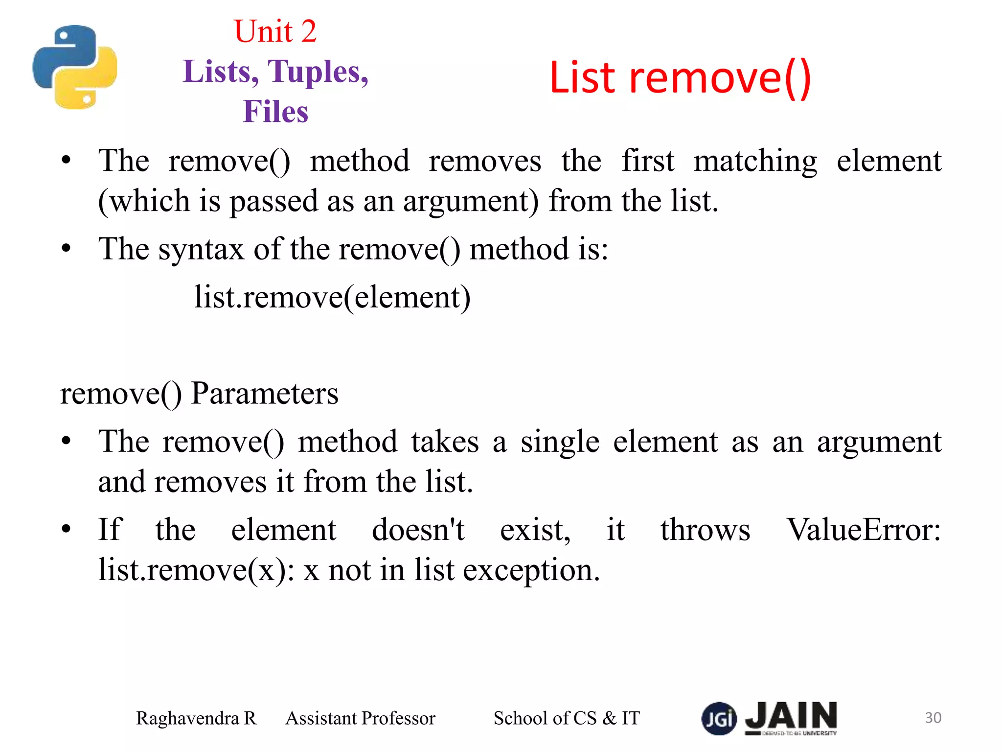 Module 2 - Lists, Tuples, Files.pptx