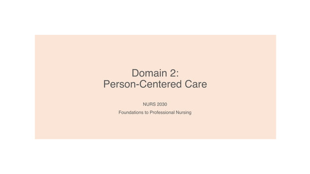 Module 2-Person Centered Care PowerPoint PDF | PPT