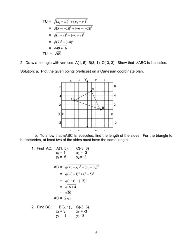 Module 2 plane coordinate geometry | PDF