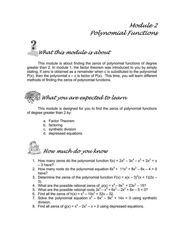 Module 2 polynomial functions | PDF | Physics | Science