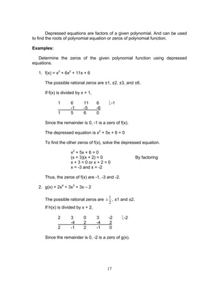 Module 2 polynomial functions | PDF