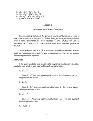 Module 2 polynomial functions | PDF