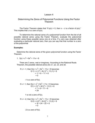 Module 2 polynomial functions | PDF