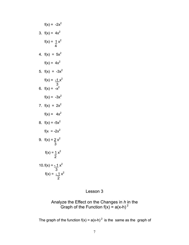 Module 2 quadratic functions | PDF