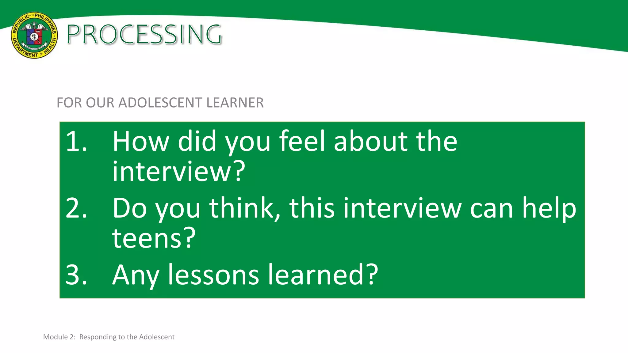 Module 2-Responding to the Adolescent.pptx