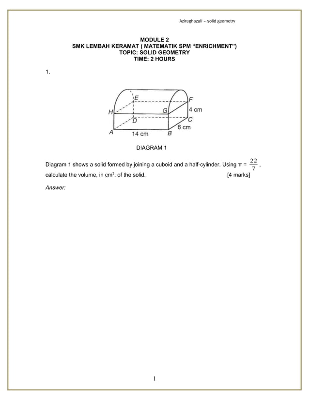 Module 2 solid geometry | DOC | Physics | Science
