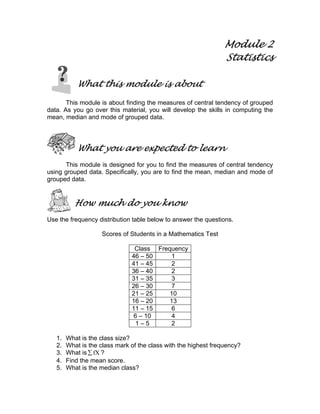 Module 2 statistics | PDF
