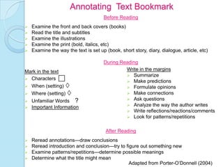 Annotating Text: A Powerful Reading Tool | PPTX