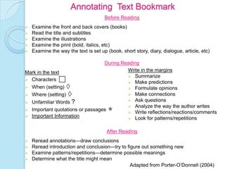 Annotating Text: A Powerful Reading Tool | PPTX