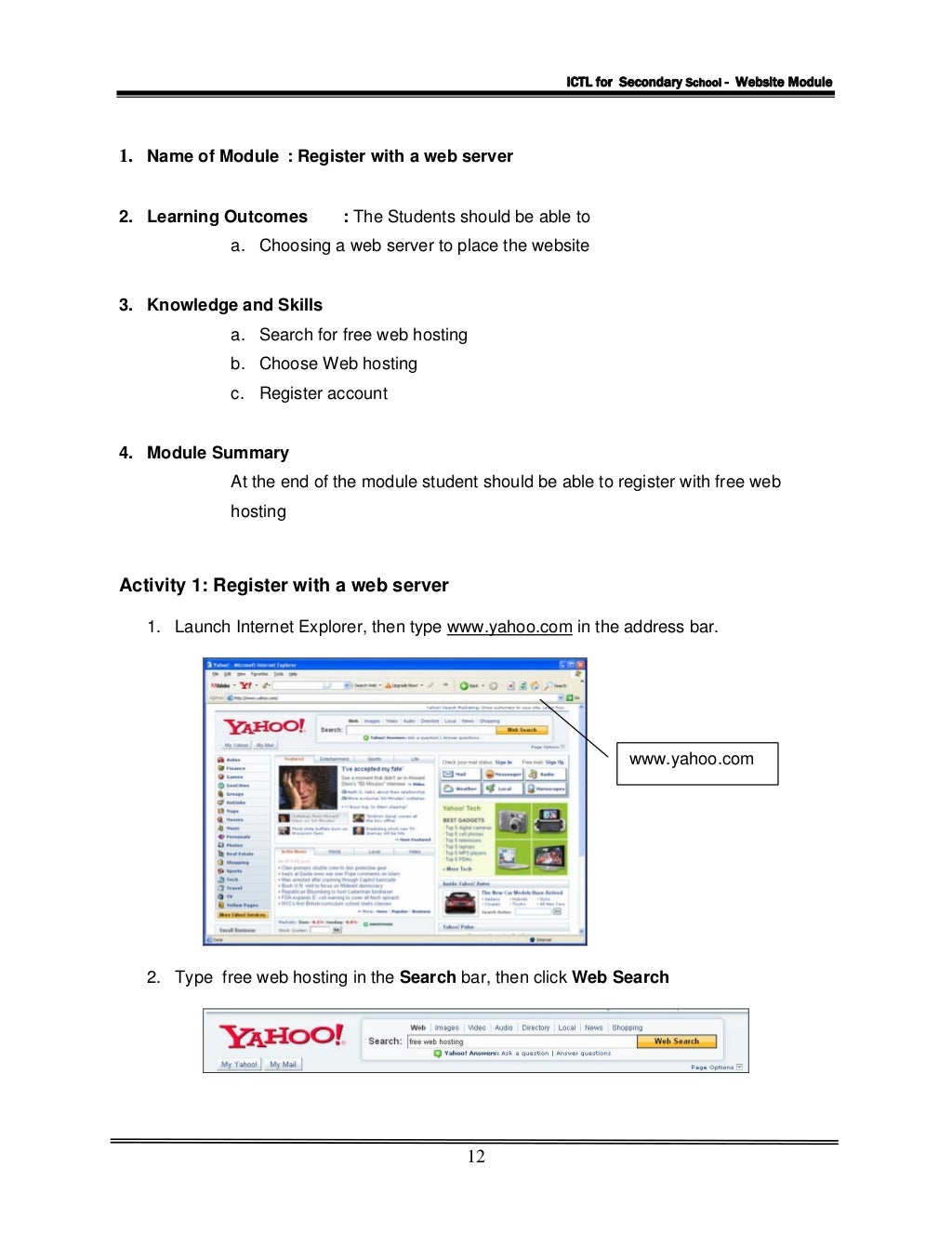 Module Creating Website Module Creating Website