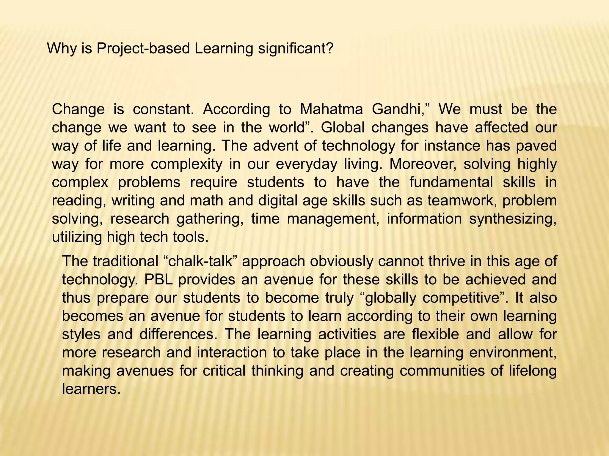 PROJECT BASED-LEARNING (PBL) | PPTX