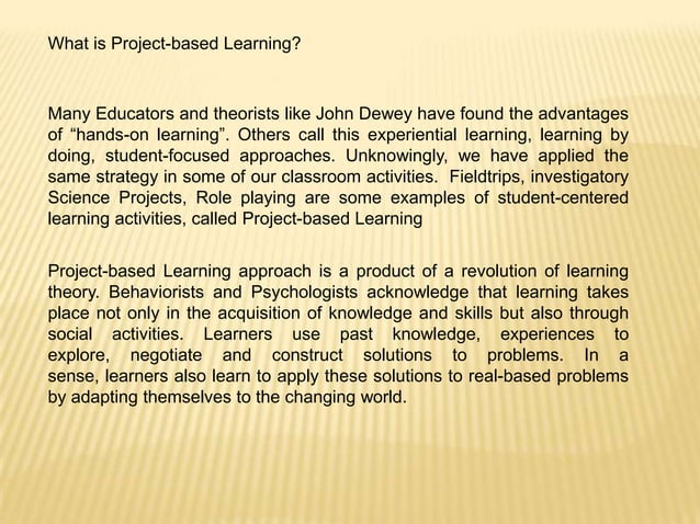 PROJECT BASED-LEARNING (PBL) | PPTX