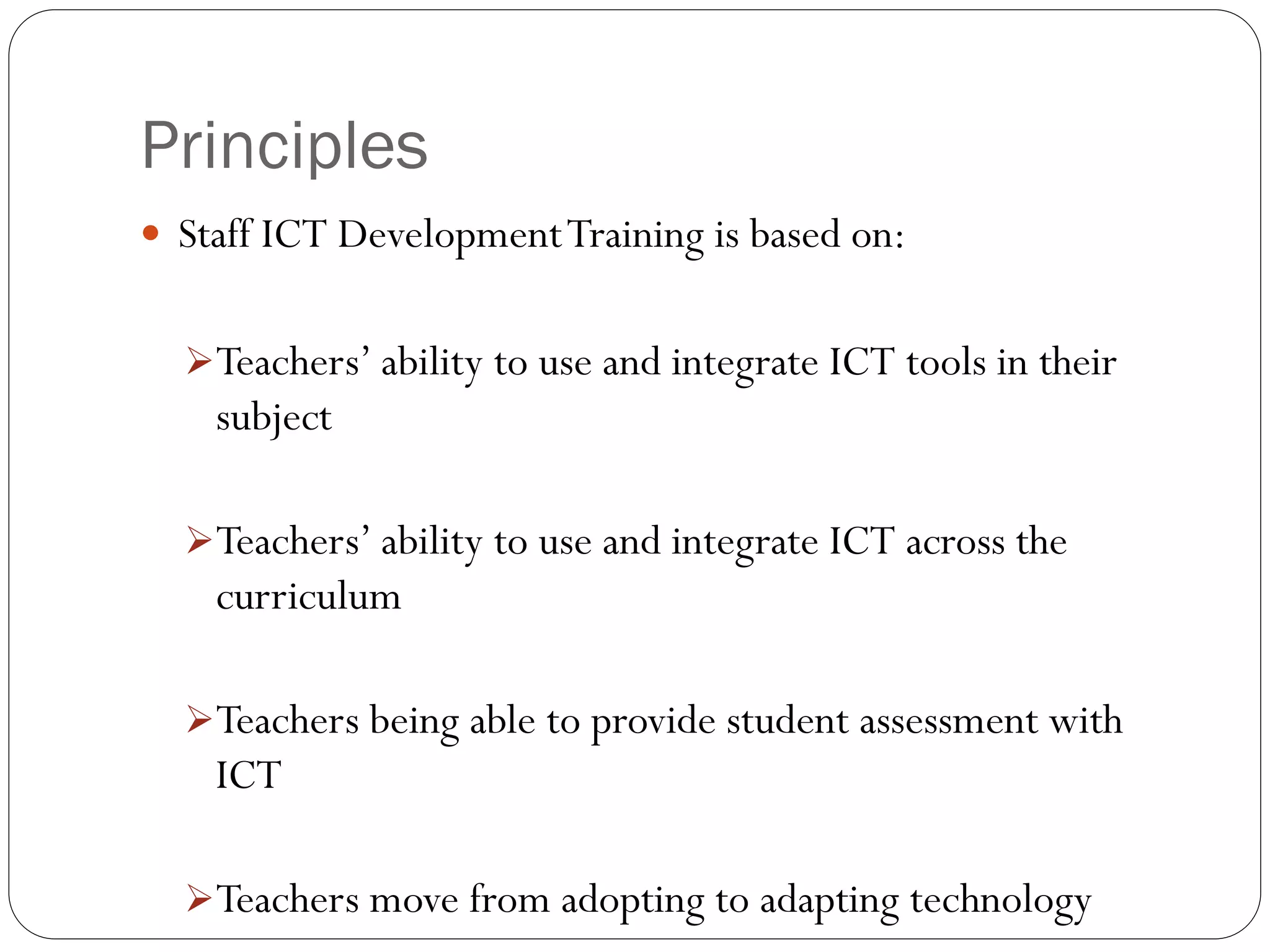 Staff ICT Professional Development Training | PPTX