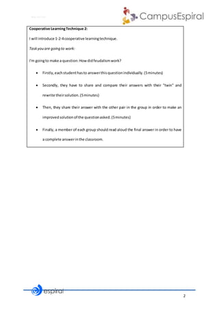 Cooperative learning | DOCX | Homework and Study | Education