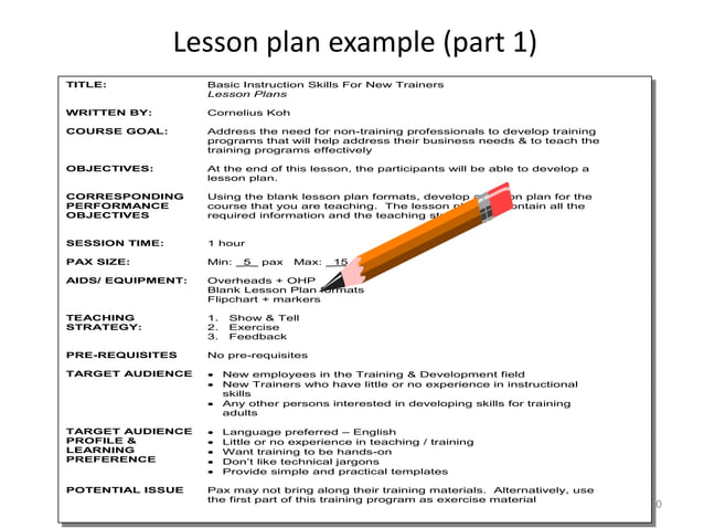 Module 2a lesson plan basic instructional skills | PDF