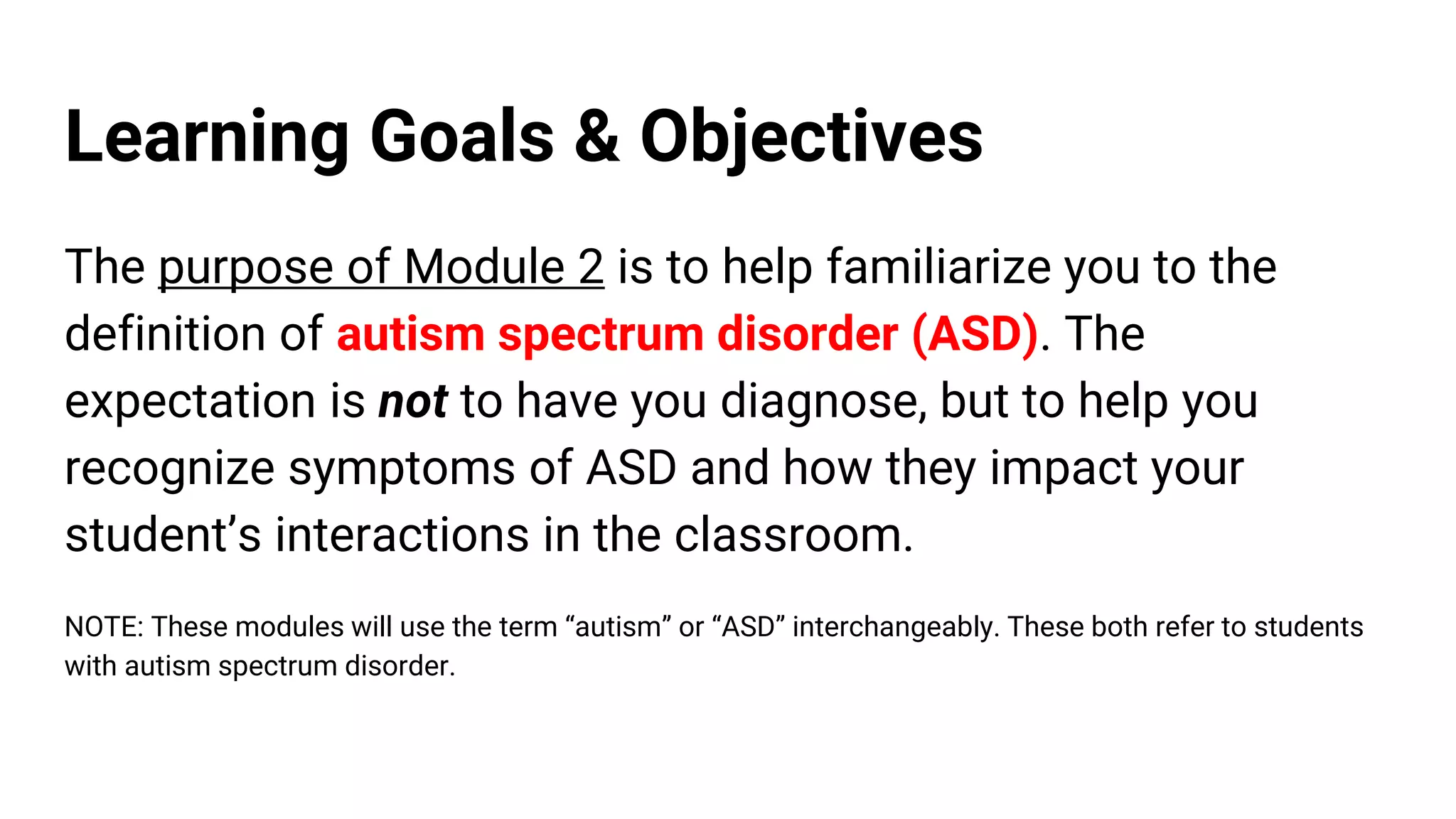 Module 2 autism spectrum disorder defined | PPTX