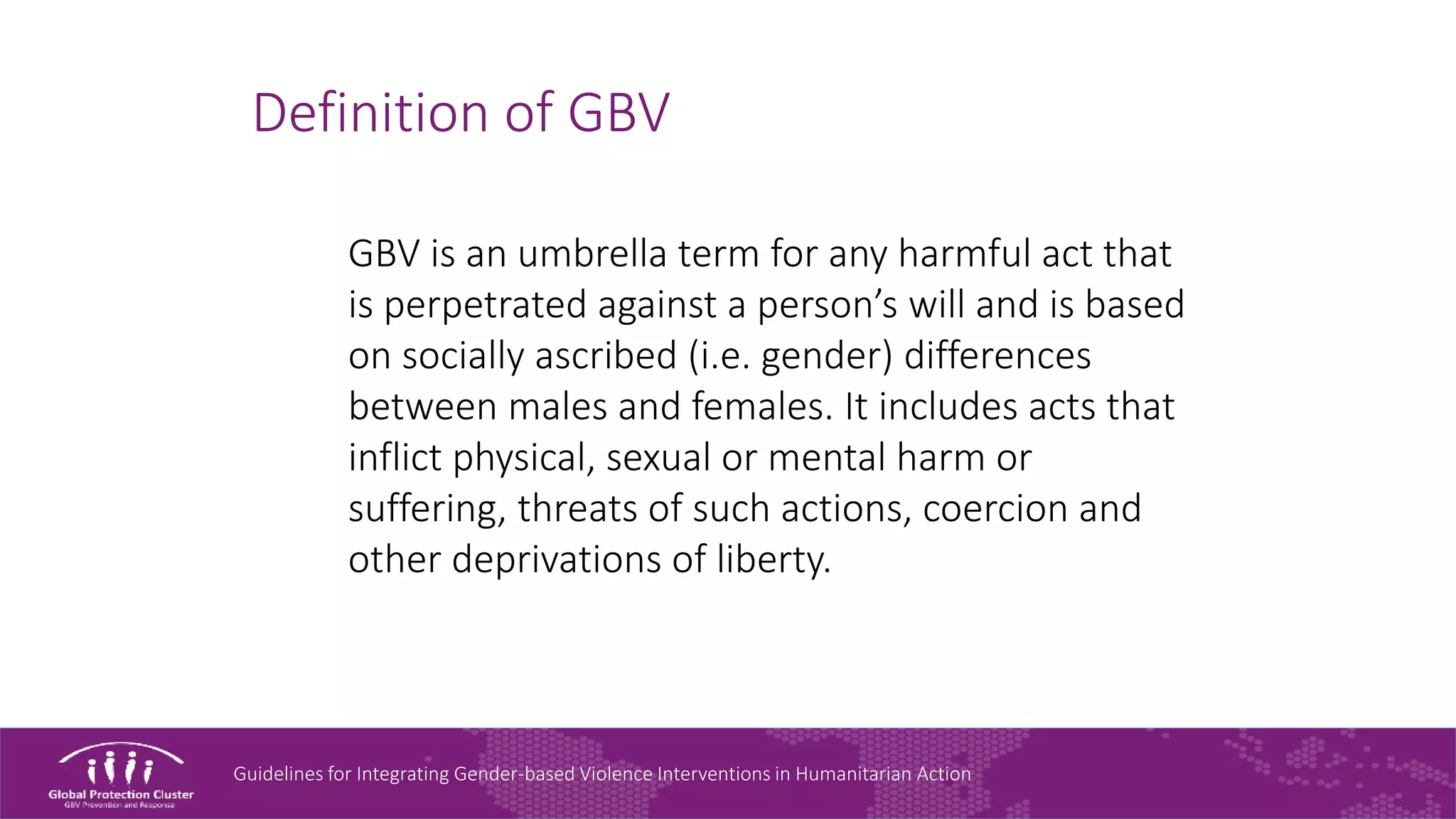 Module 2: Defining Gender-based Violence (GBV) | PPTX
