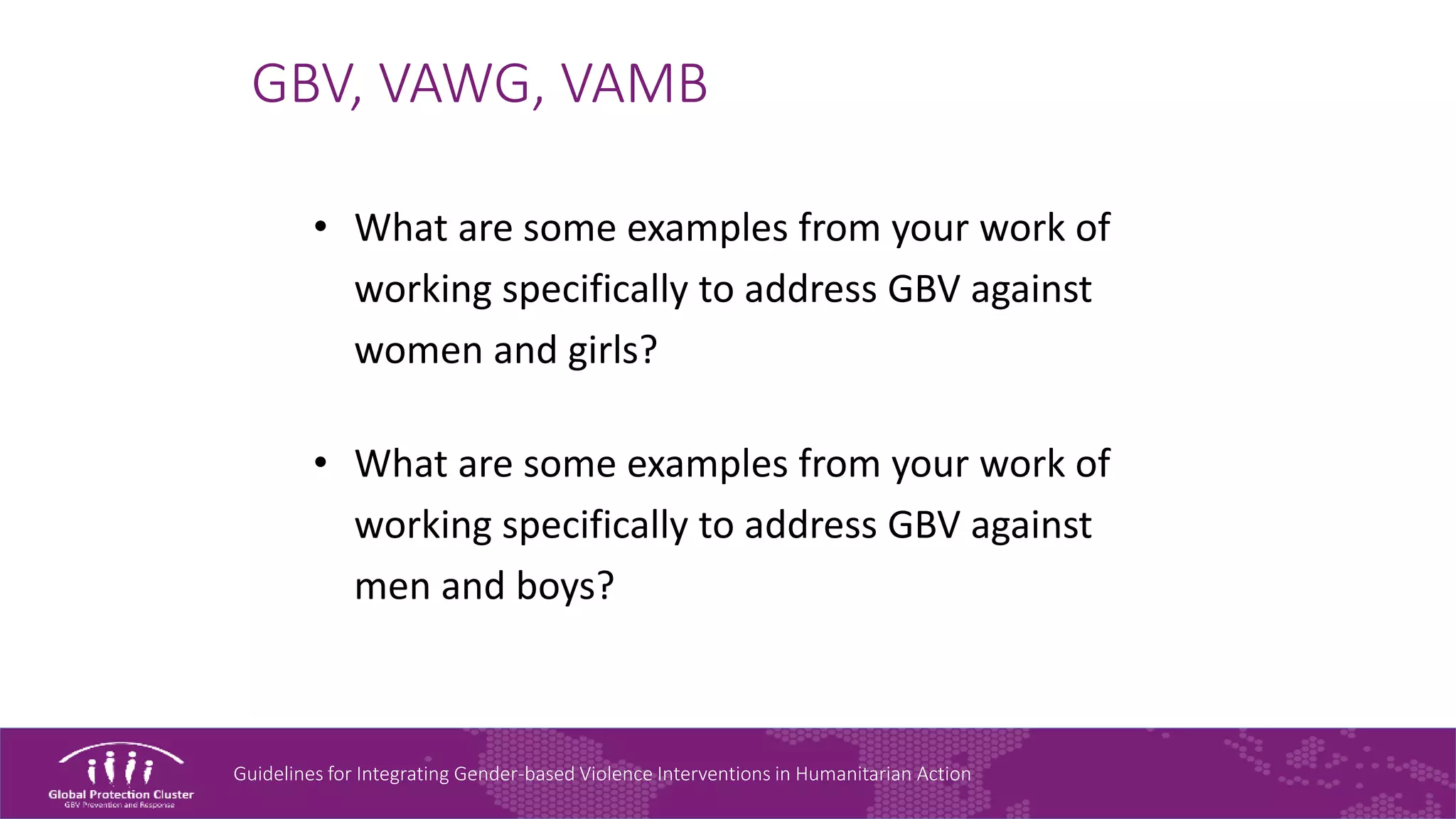 Module 2: Defining Gender-based Violence (GBV) | PPTX