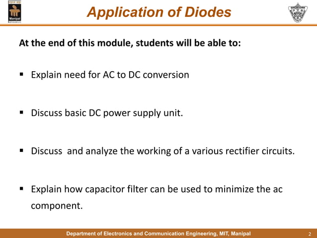 Basic electronics MODULE_2_Diode App.pptx | Consumer Electronics | Technology & Computing