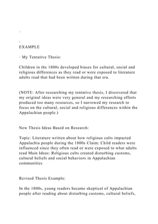 Module 2 Discussion - Refine Thesis Sentence for Research Project.docx