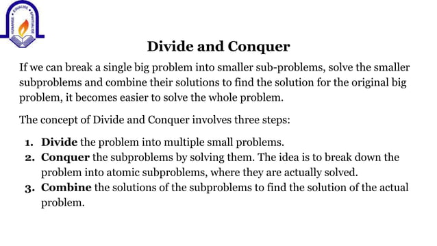 Module 2 Divide And Conquer Approach Pptx