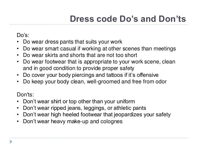 Module 2 dress code