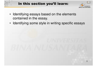 Module 2 Elements In Essay | PPT