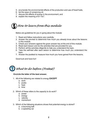 Module 2 energy in society | PDF